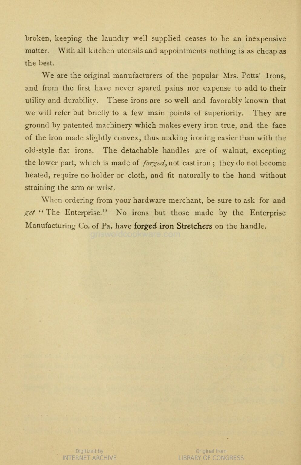 The "Mrs. Potts" Sad Iron - Griswold Cookware
