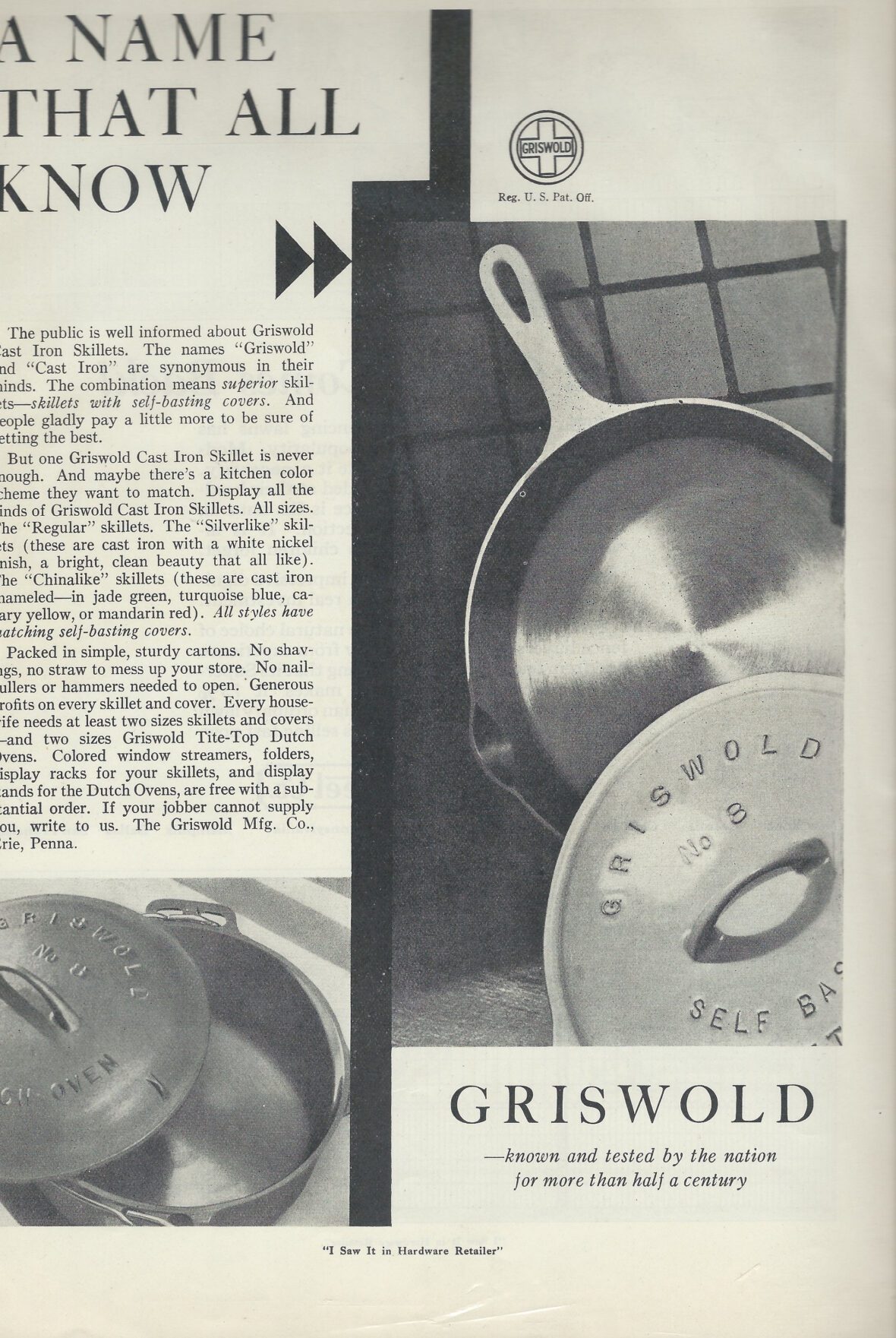 Griswold Cast Iron Collector Dave Lange - Griswold Cookware