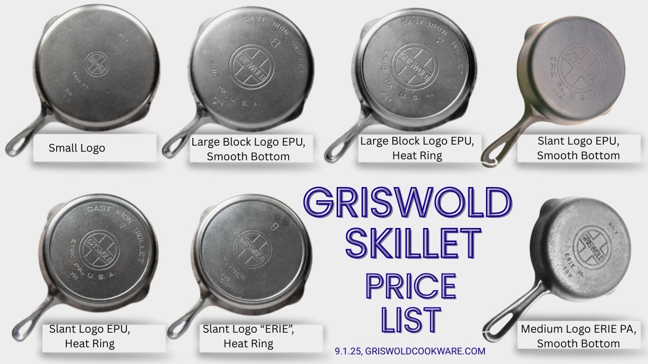 Griswold Vintage Cast Iron Skillet Price List - Current September 3 ...